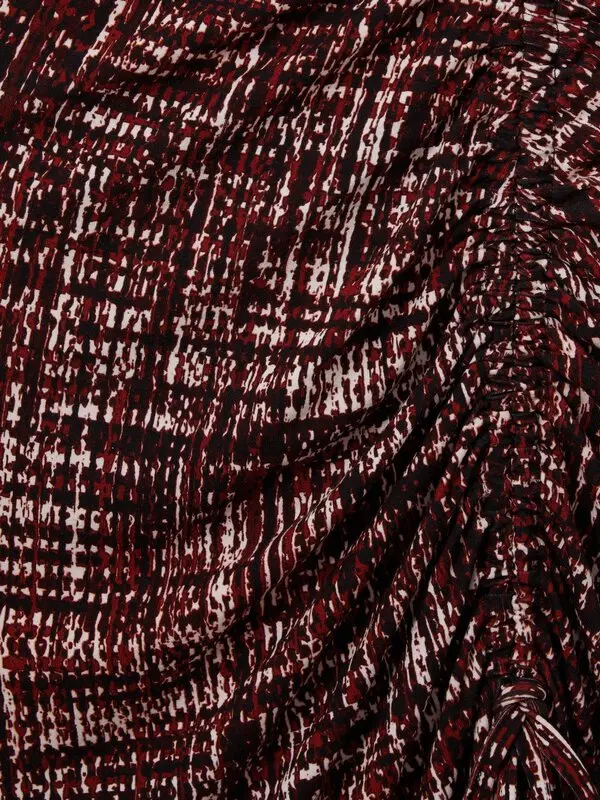REISS Riyo Printed Ruched Midi Dress
