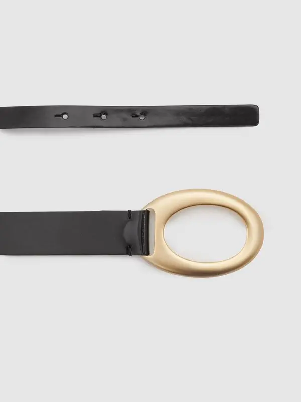 REISS Ellis Asymmetric Leather Belt