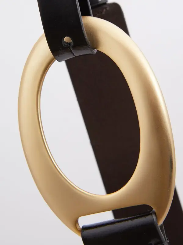 REISS Ellis Asymmetric Leather Belt