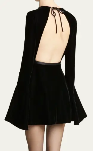 knee length dresses for ladies Saint Laurent Velvet Lace Babydoll Dress  Recess