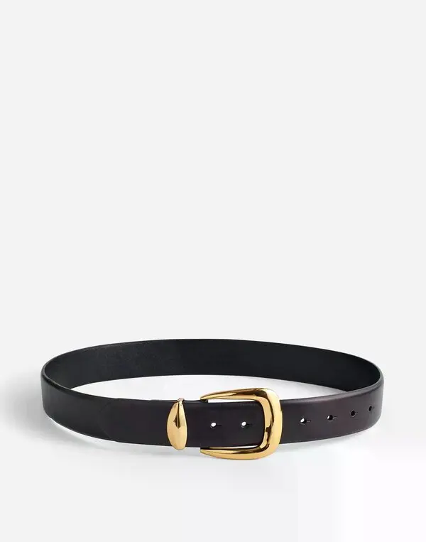 Madewell Chunky Metal Leather Belt - True Black