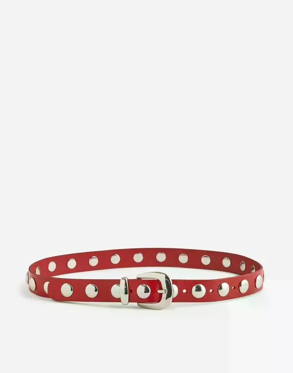 Madewell Studded Western Leather Belt - Bright Ember