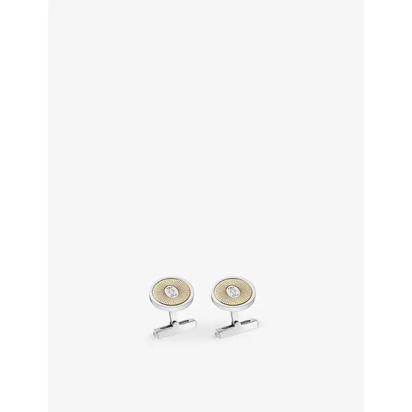 Cartier Double C De 18ct Yellow-gold And Palladium-plated Sterling-silver Cufflinks - Grey/yellow Gold