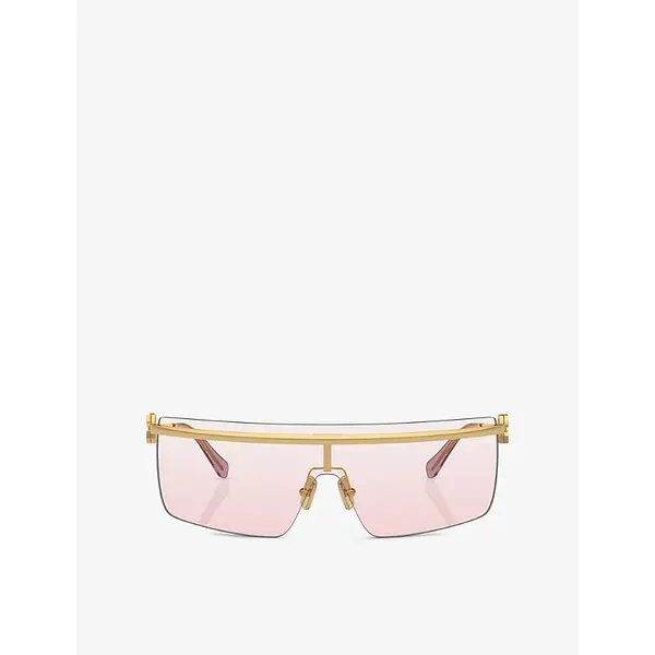 Miu Miu Mu 50zs Irregular Metal Sunglasses - Gold