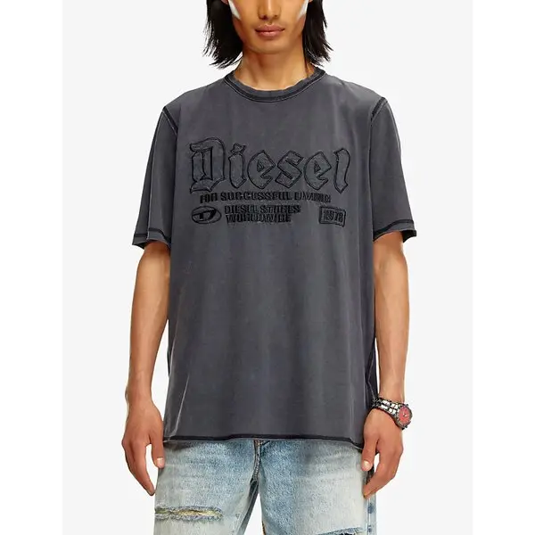 Buy DIESEL® T-rawjust Logo-embroidered Relaxed-fit Cotton T-shirt