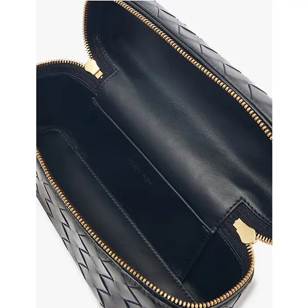 Bottega Veneta Vanity Leather Crossbody Bag - Black-gold