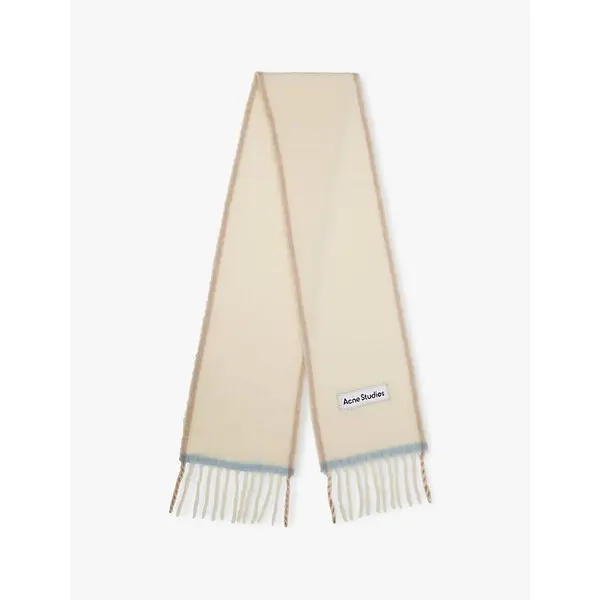 Acne Studios Brand-patch Knitted Scarf - White