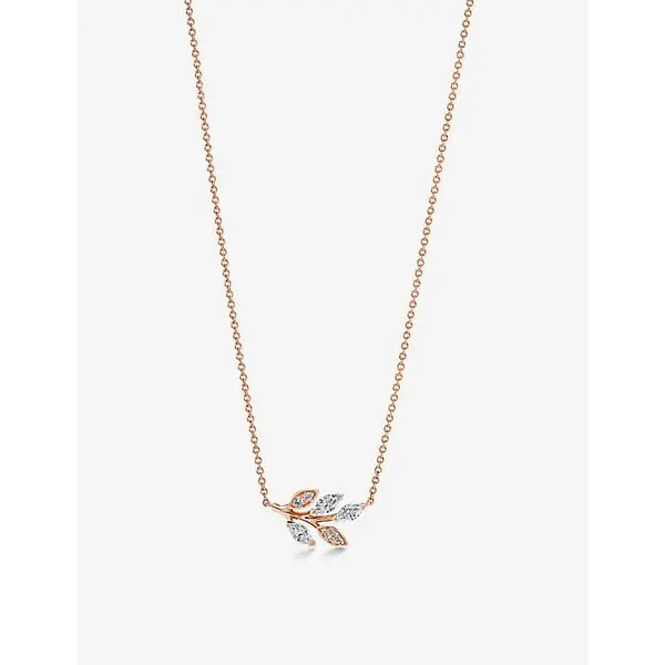 Tiffany & Co. Victoria Vine Diamond Pendant Necklace - 18k Rose Gold