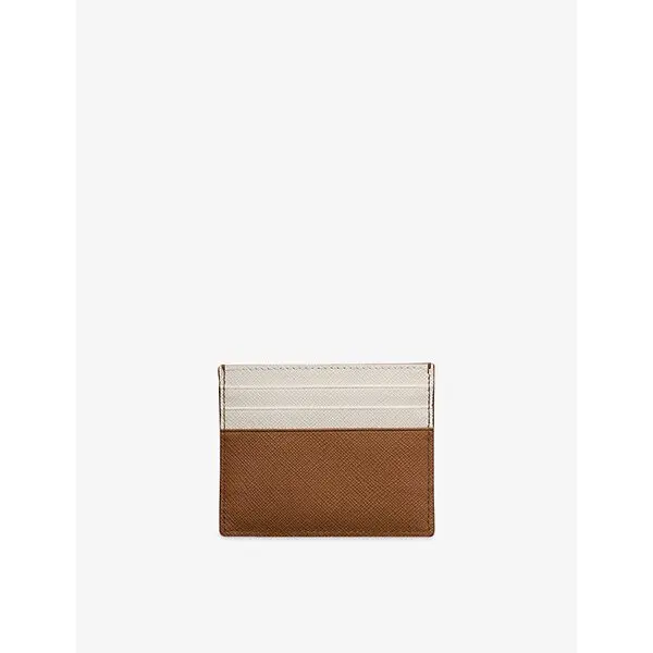 Prada Logo-plaque Saffiano Leather Card Holder