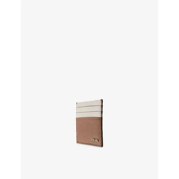 Prada Logo-plaque Saffiano Leather Card Holder