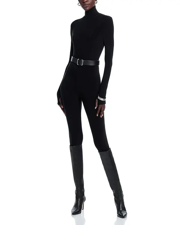Norma Kamali Mock Neck Catsuit - Black