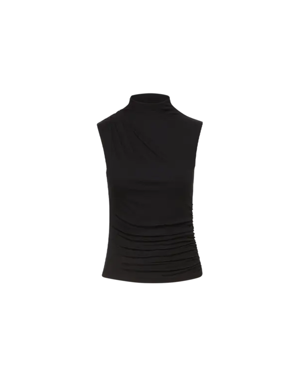 Veronica Beard Mylie Mock-neck Tank Top - Black