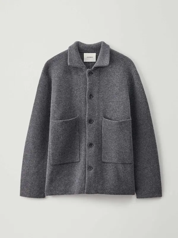 LISA YANG STORE Double Face Cashmere Cardigan Jacket - Graphite
