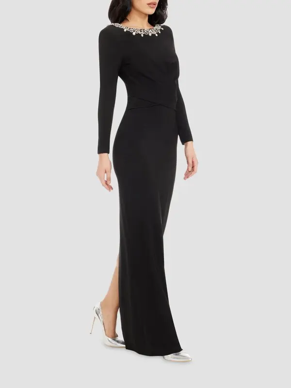 Dress The Population Anne Embellished Wrap-front Gown