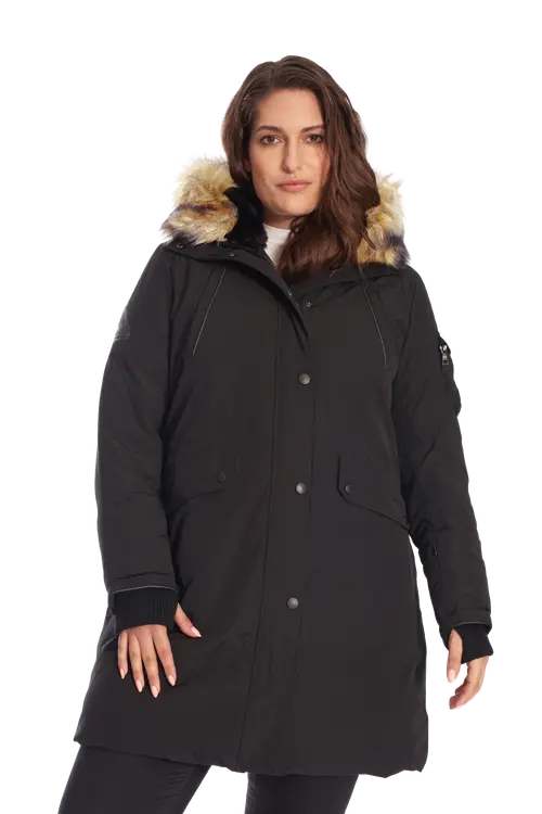 ALPINE NORTH Laurentian Vegan Down Long Parka - Black