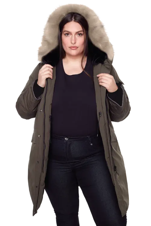 ALPINE NORTH Laurentian Vegan Down Long Parka - Olive