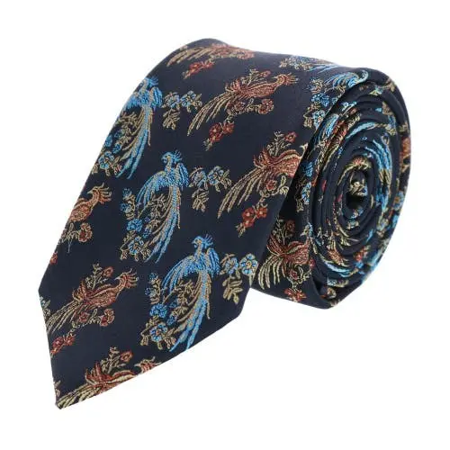 Trafalgar Birds Of Prosperity Printed Necktie - Black