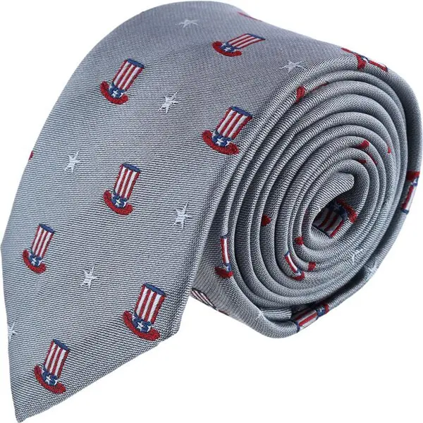 Trafalgar Uncle Sam Pride Silk Necktie - Silver