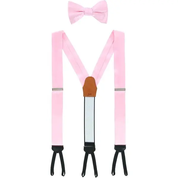 Trafalgar Sutton Silk Brace And Bow Tie Set - Pink