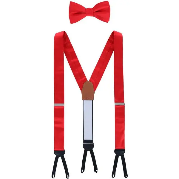 Trafalgar Sutton Silk Brace And Bow Tie Set - Red