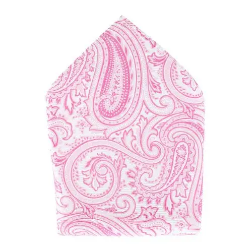 Trafalgar Sobee Paisley Silk Pocket Square - Pink
