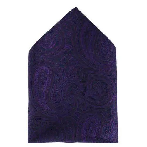 Trafalgar Sobee Paisley Silk Pocket Square - Purple