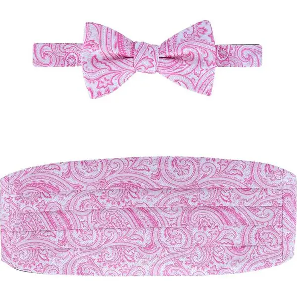 Trafalgar Sobee Paisley Cummerbund And Bow Tie Set - Pink