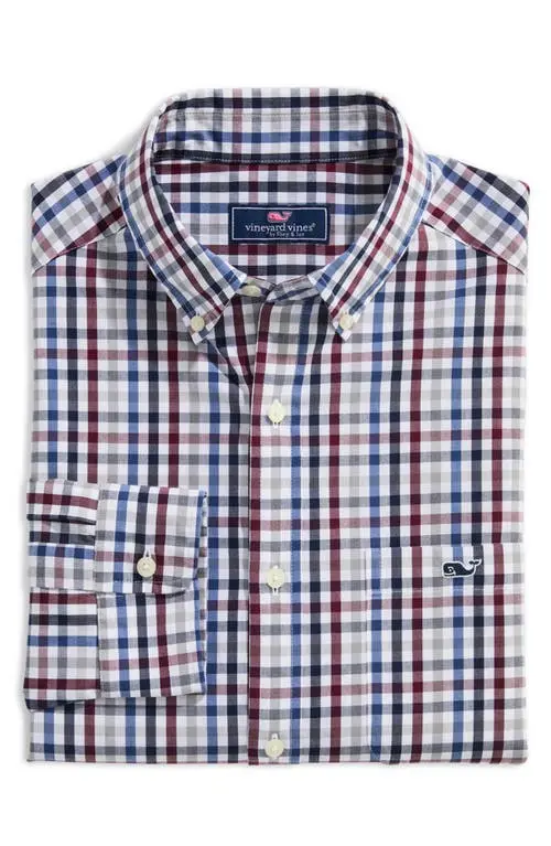 Vineyard Vines Classic Fit Tattersall Poplin Button-down Shirt - Crimson