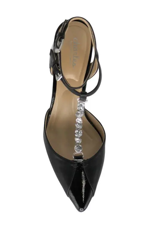 Charles By Charles David Aki Crystal T-strap Pumps