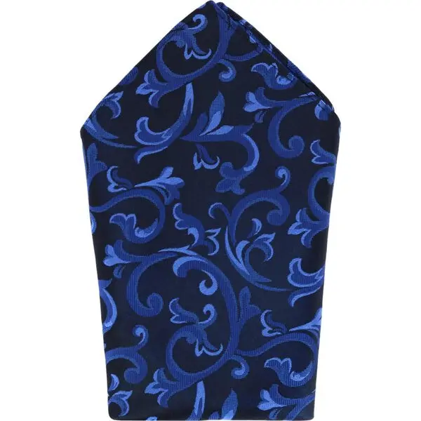 Trafalgar Christian The Romantic Brocade Silk Pocket Square - Royal Blue