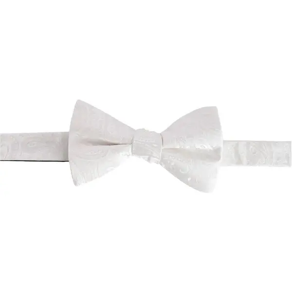 Trafalgar Banbury Tone On Tone Paisley Silk Bow Tie - White