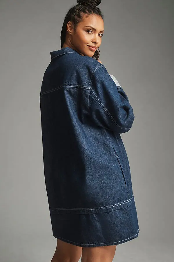 Pilcro Denim Mini Shift Dress In Blue - 32% Off