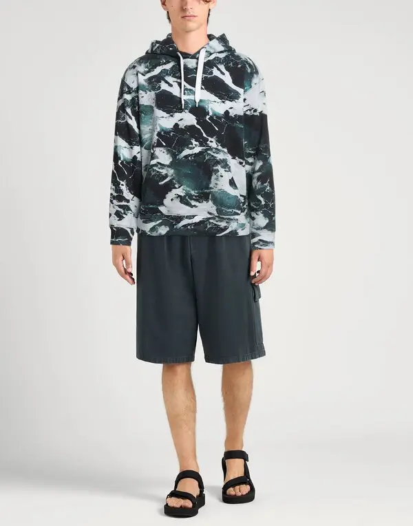 Emporio Armani Cotton Hoodie With Multicolor Print