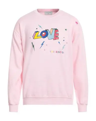 THE EDITOR Printed Fleece Sweatshirt - Pink