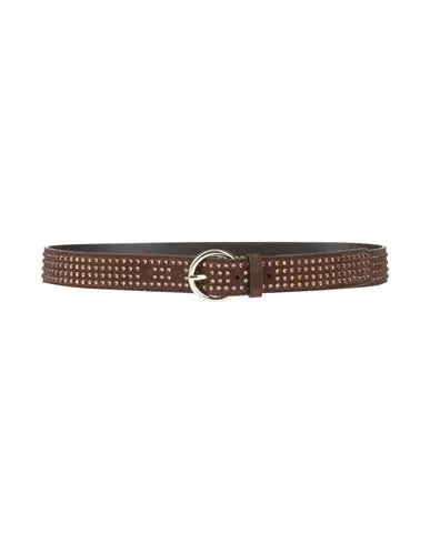 Sandro Cowhide Belt With Appliqués - Dark Brown