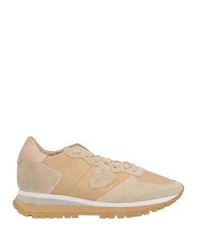 Philippe Model Low-top Sneakers In Suede And Textile Fibers - Beige