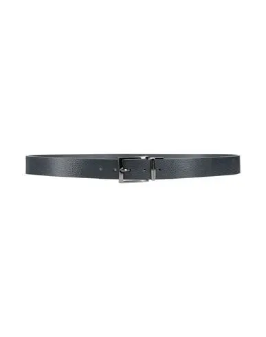 Emporio Armani Leather Belt With Brand Logo - Navy