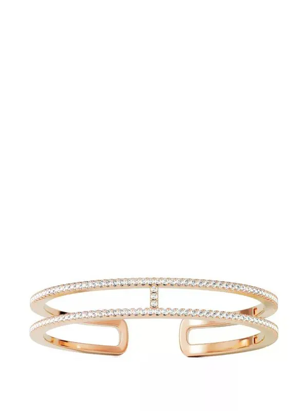 APM MONACO Double Line Pavé Cuff Bracelet - Pink