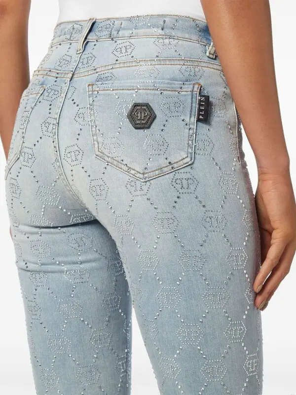 Philipp Plein Monogram High-waisted Jeggings