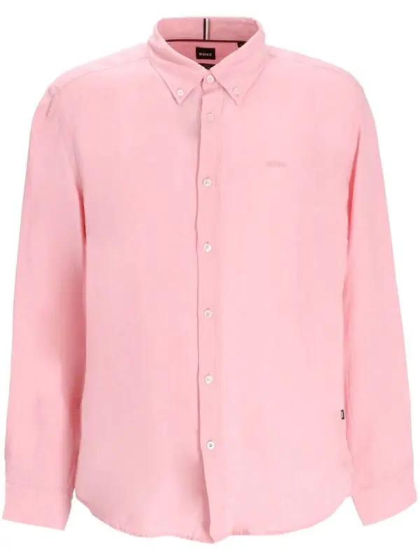 BOSS Logo-embroidered Shirt - Pink