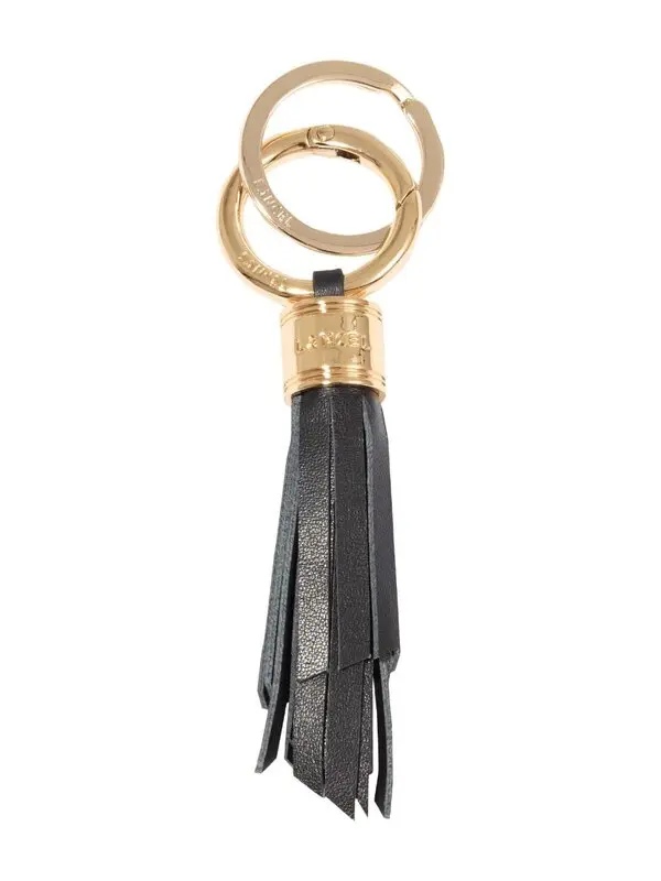 LANCEL Medium Tassel Leather Keyring - Black