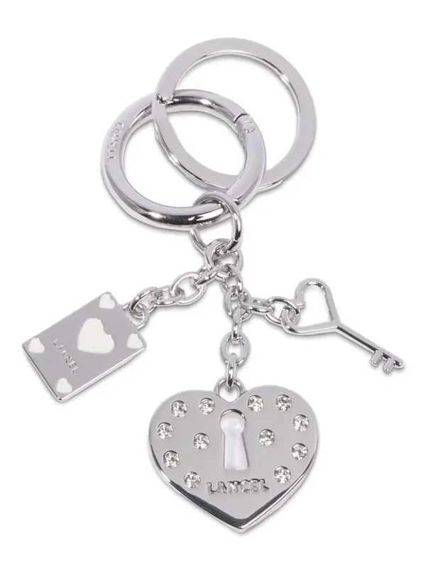 LANCEL Crush Crystal-embellished Keyring - Silver