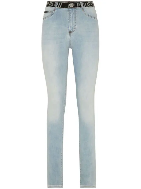 Philipp Plein High-waisted Jeggings - Blue