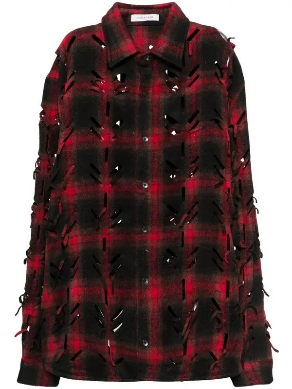 JUNTAE KIM Laser-slashed Shirt - Red