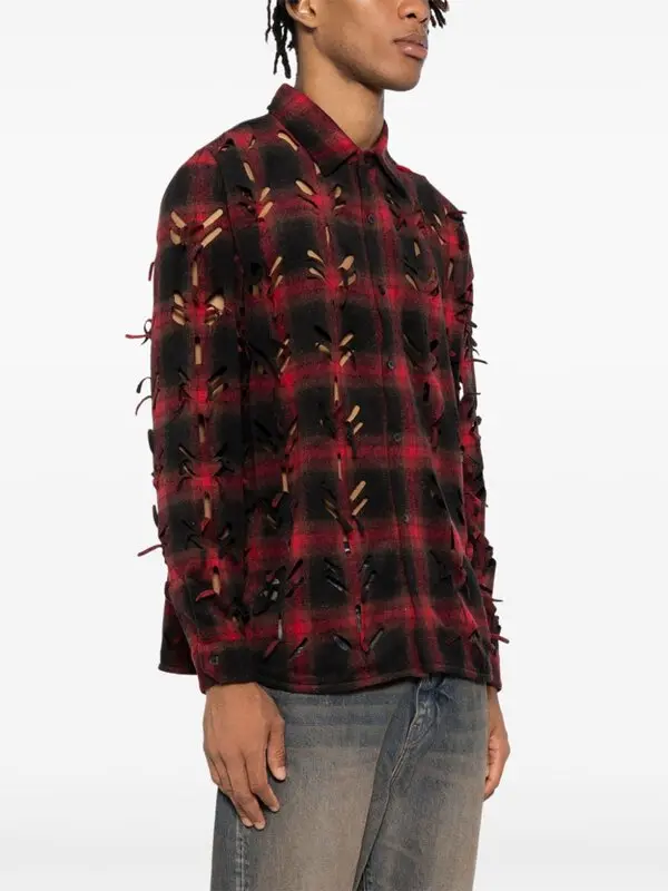 JUNTAE KIM Laser-slashed Shirt - Red