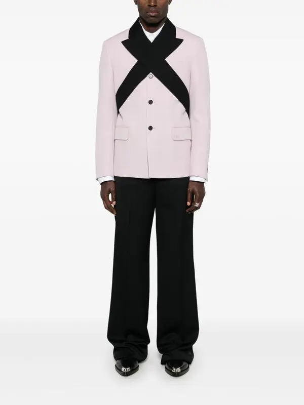 Off-White Contrasting-lapels Blazer - Pink