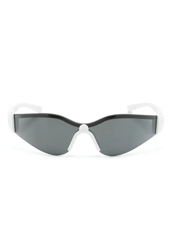 Gucci Interlocking G Shield Sunglasses - White