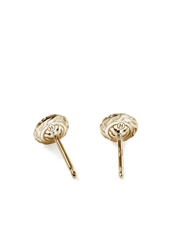 John Hardy 14kt Yellow Jh Essential Diamond Stud Earrings - Gold