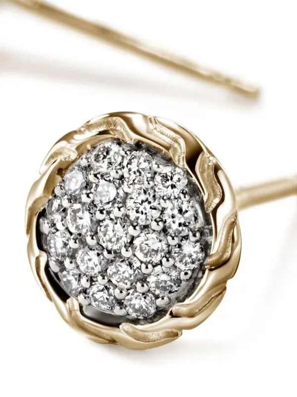 John Hardy 14kt Yellow Jh Essential Diamond Stud Earrings - Gold