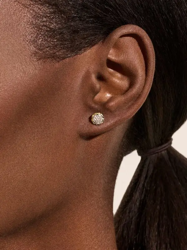John Hardy 14kt Yellow Jh Essential Diamond Stud Earrings - Gold